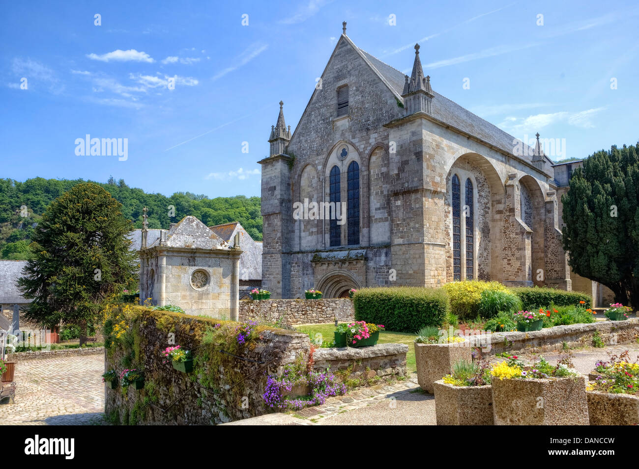Abbey from Lehon, Brittany, France Stock Photo - Alamy