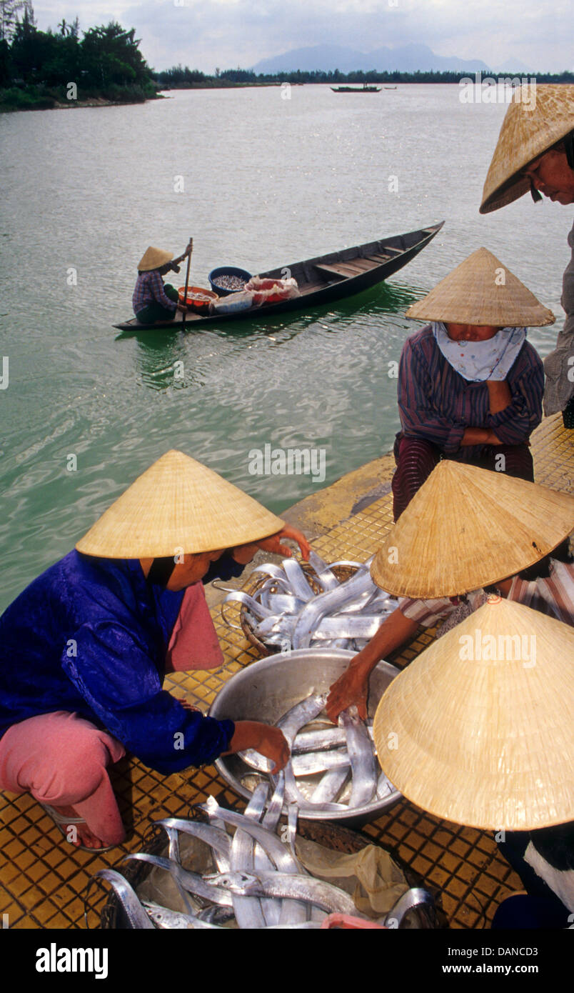 Fish Market on the banks of the river Thu Bon.Hoi An.Vietnam Stock ...