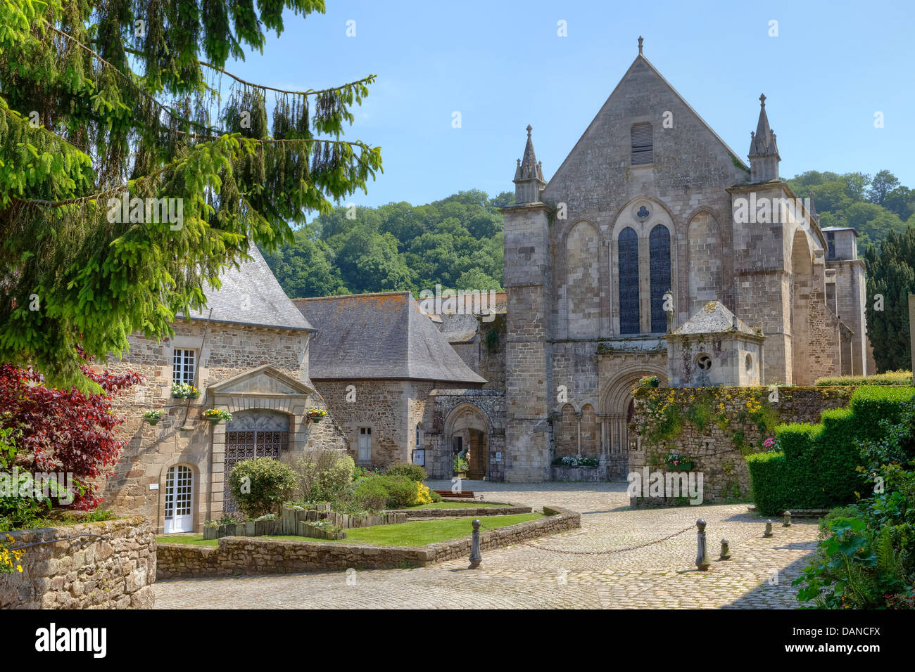 Abbey from Lehon, Brittany, France Stock Photo - Alamy