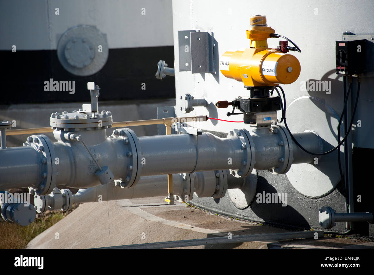 Blast Arrestor and pump on petroleum pipeline tank Stock Photo - Alamy