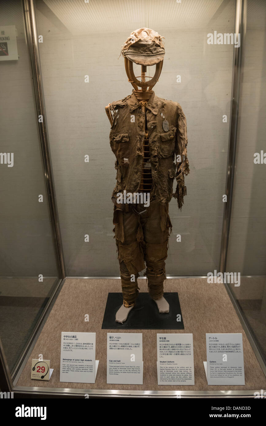 Items of Student's Uniform and Clothing Burned and Shredded by Atomic ...