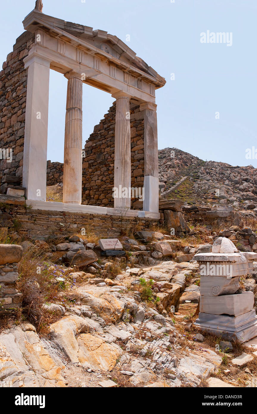 The Temple Island of Delos in the Cyclades Islands Greece Stock Photo ...
