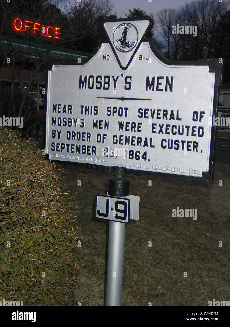 MOSBY'S MEN Near this spot several of Mosby's men were executed by ...