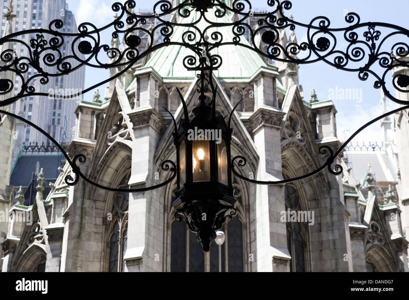 Ornate Wrought Iron Gate Entrance with St Patrick's Cathedral in the ...