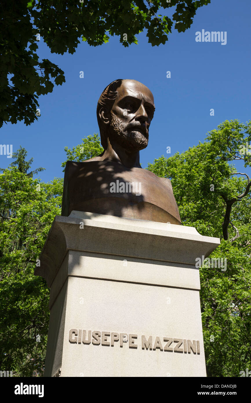 Giuseppe Mazzini, Italian Politician Activist, Statue in Central Park ...