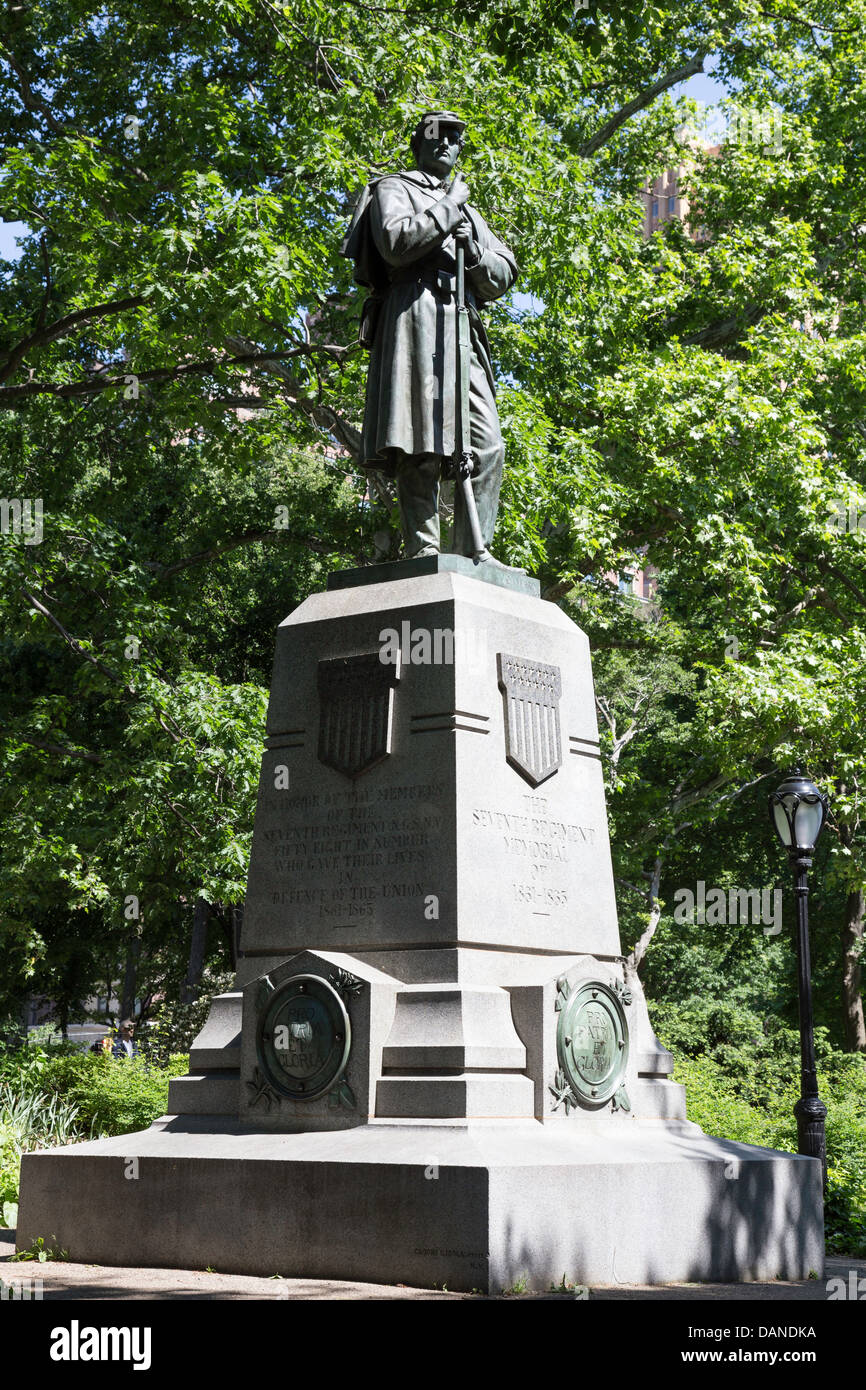 7th Regimental Memorial, Union Army, Civil War. Central Park, NYC Stock ...