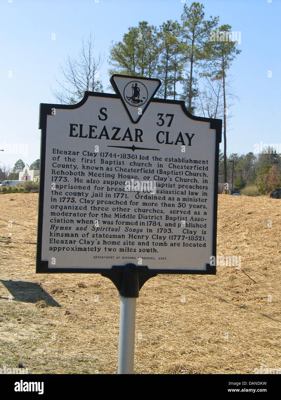 ELEAZAR CLAY Eleazar Clay (1744-1836) led the establishment of the first Baptist church in ...