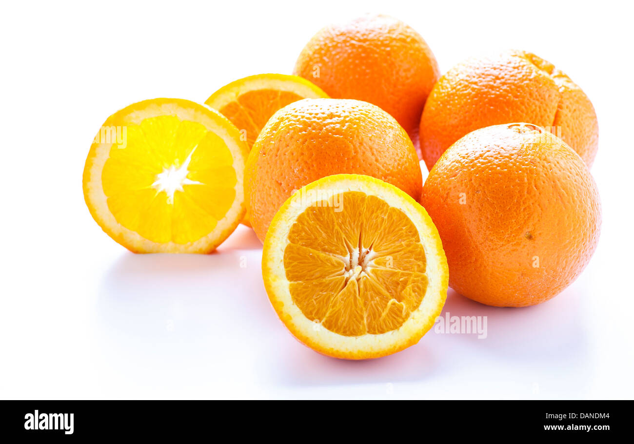 Fresh naval oranges in window light Stock Photo - Alamy