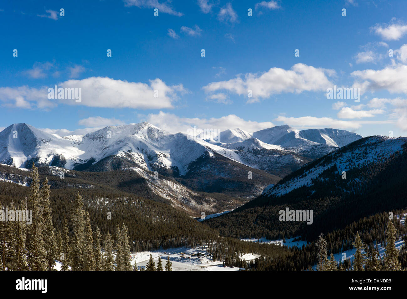 Winter view of the Sawatch Range from the top of Monarch Mountain ...