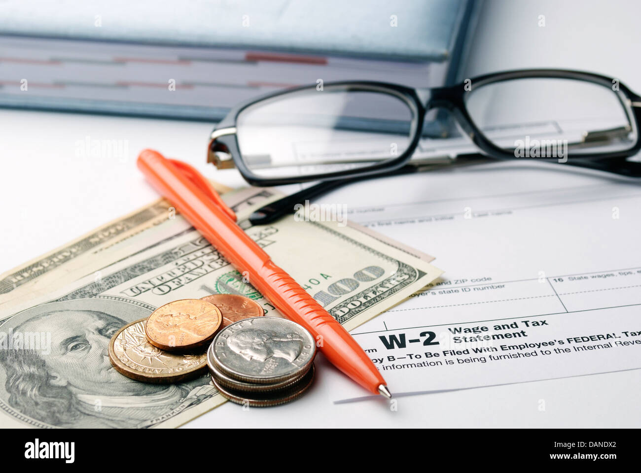 Form W-2 Wage and Tax Statement closeup Stock Photo - Alamy