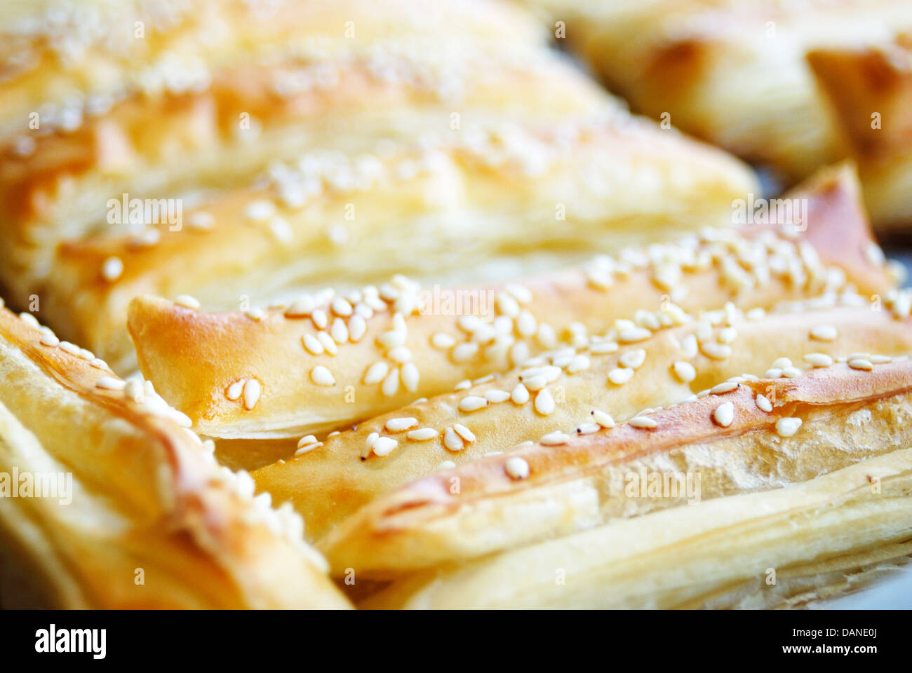 Just baked crunchy puff pastry on the dish Stock Photo - Alamy