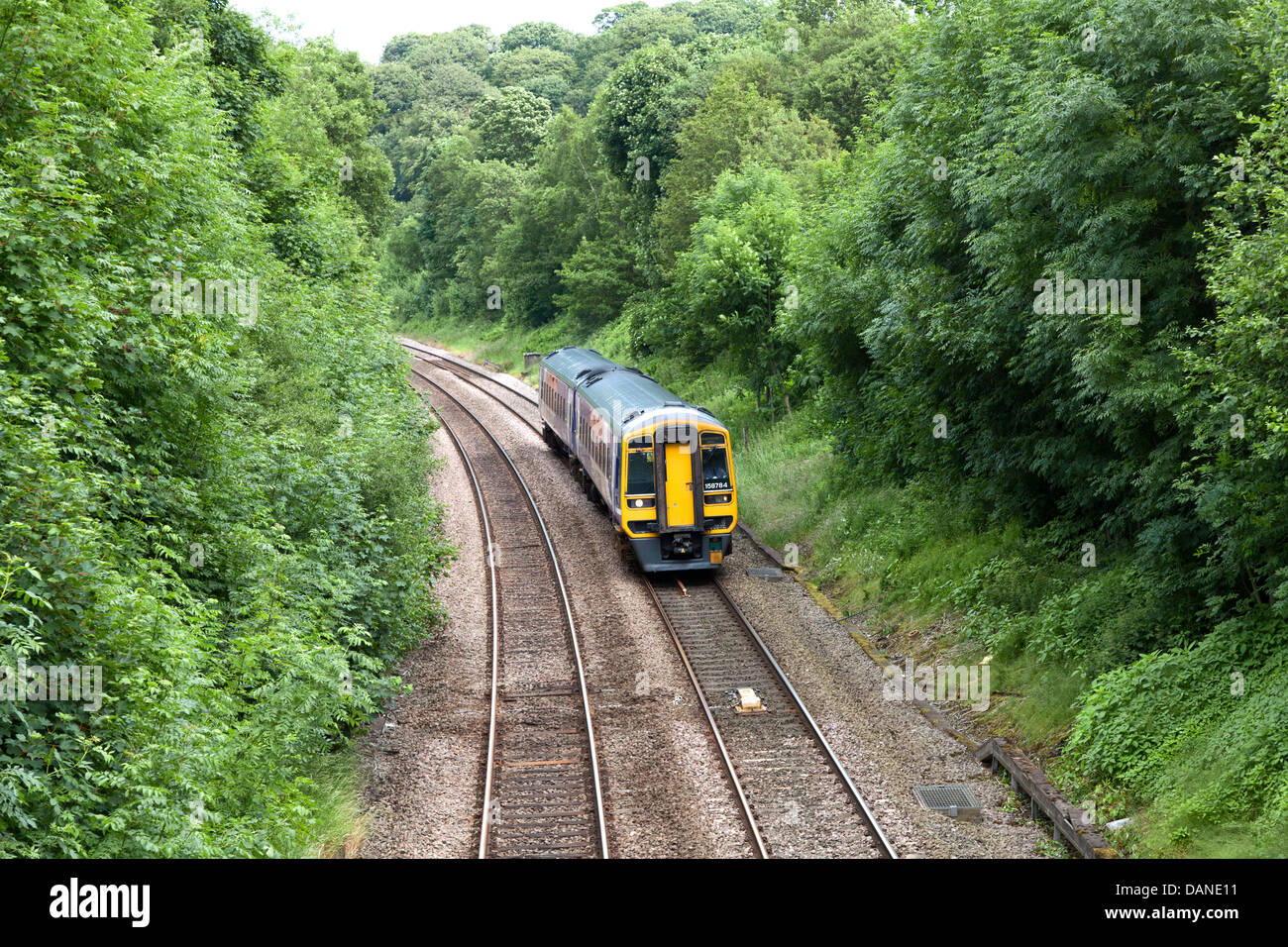 The Caldervale railway line, Sowerby Bridge, West Yorkshire Stock Photo ...