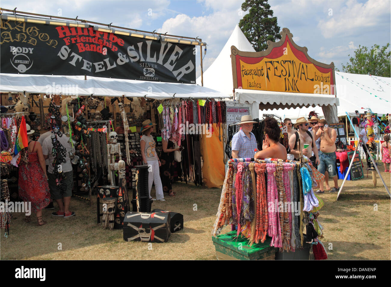 Stalls at Summer Magic Live music festival, Stoke Park, Guildford ...