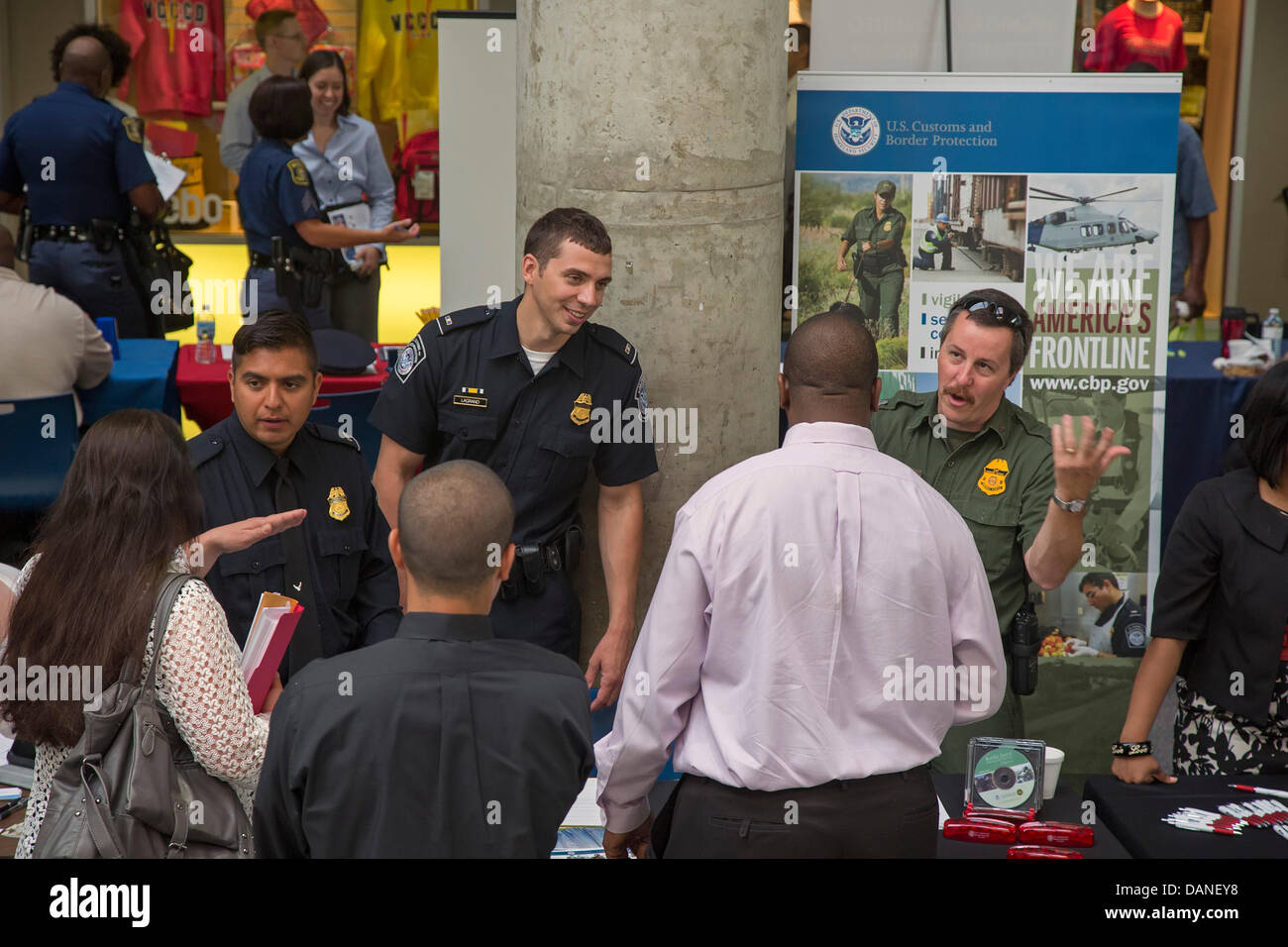 Detroit, Michigan. Recruiters from the U.S. Customs and Border ...