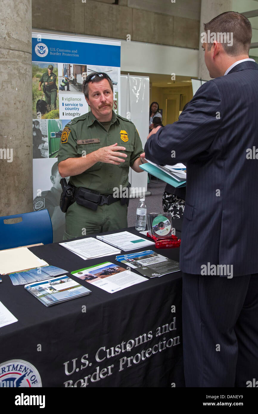Detroit, Michigan. A recruiter from the U.S. Customs and Border ...