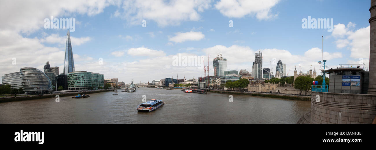 City of London, Skyline, UK, Panoramic Composition of 6 Shots Stock ...