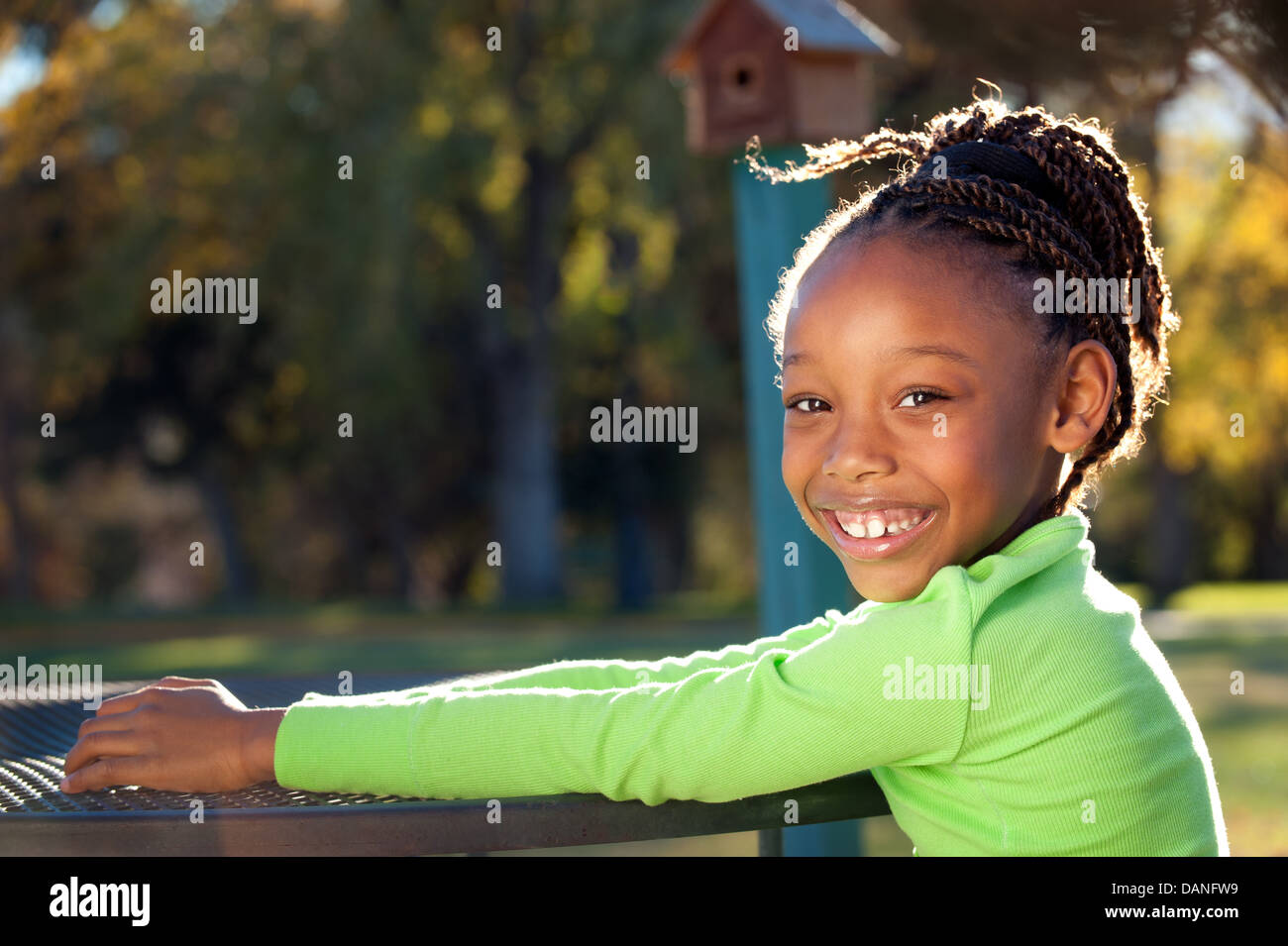 Happy African American Girl Stock Photo - Alamy