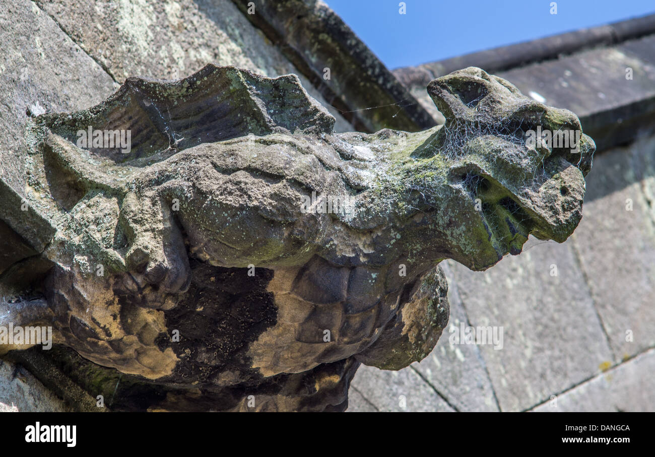 Gargoyle on a church roof near Shrewsbury Shropshire Stock Photo - Alamy