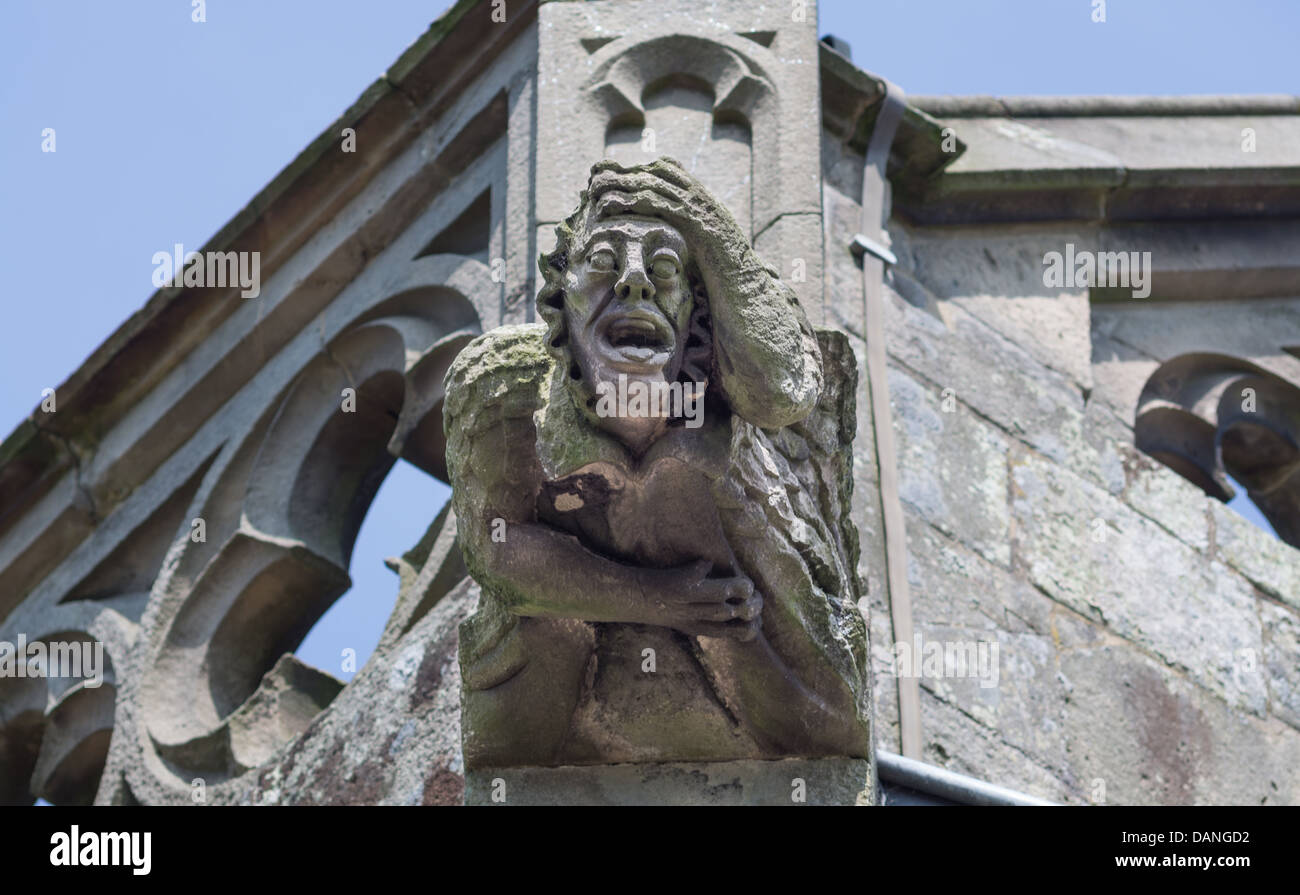 Gargoyle on a church roof near Shrewsbury Shropshire Stock Photo - Alamy