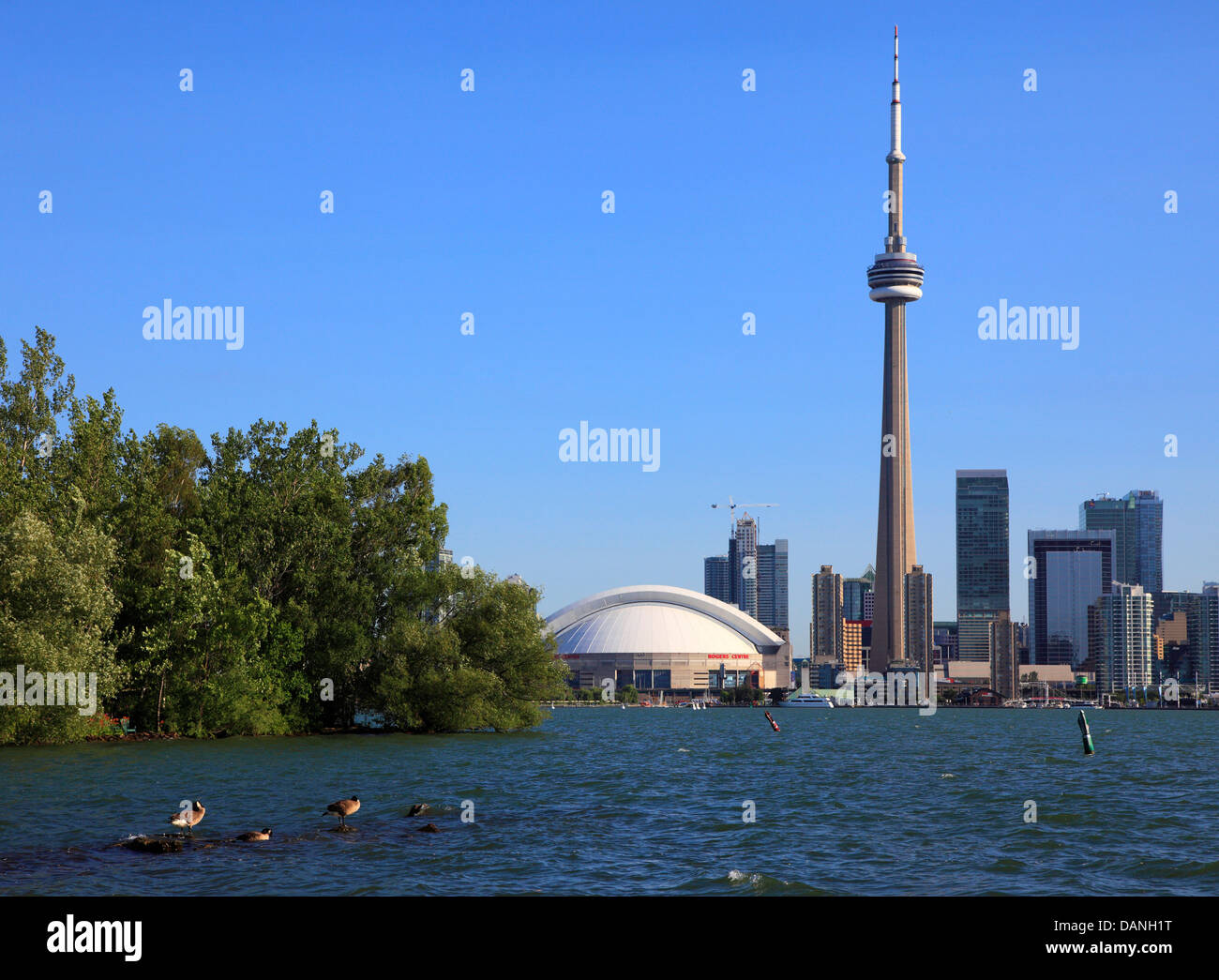 Canada, Ontario, Toronto, skyline, seen from Centre Island Stock Photo ...