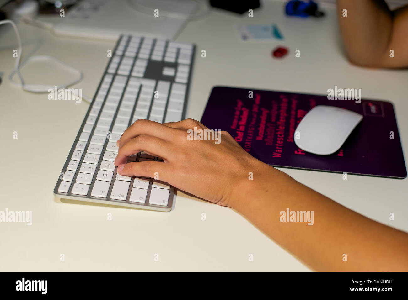 Typing desktop computer hi-res stock photography and images - Alamy