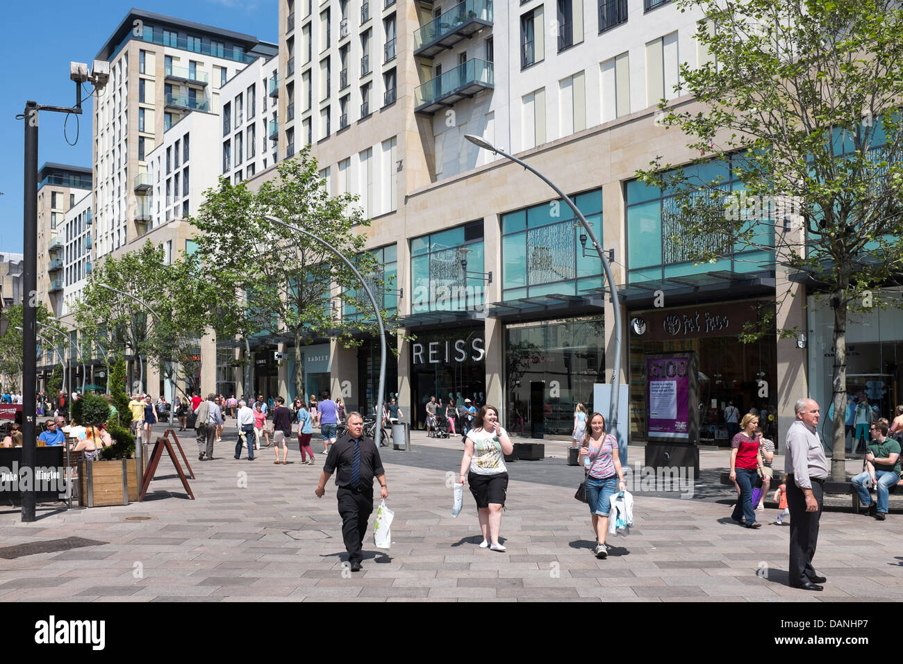 Shoppers in the Hayes Cardiff South Wales UK Stock Photo - Alamy