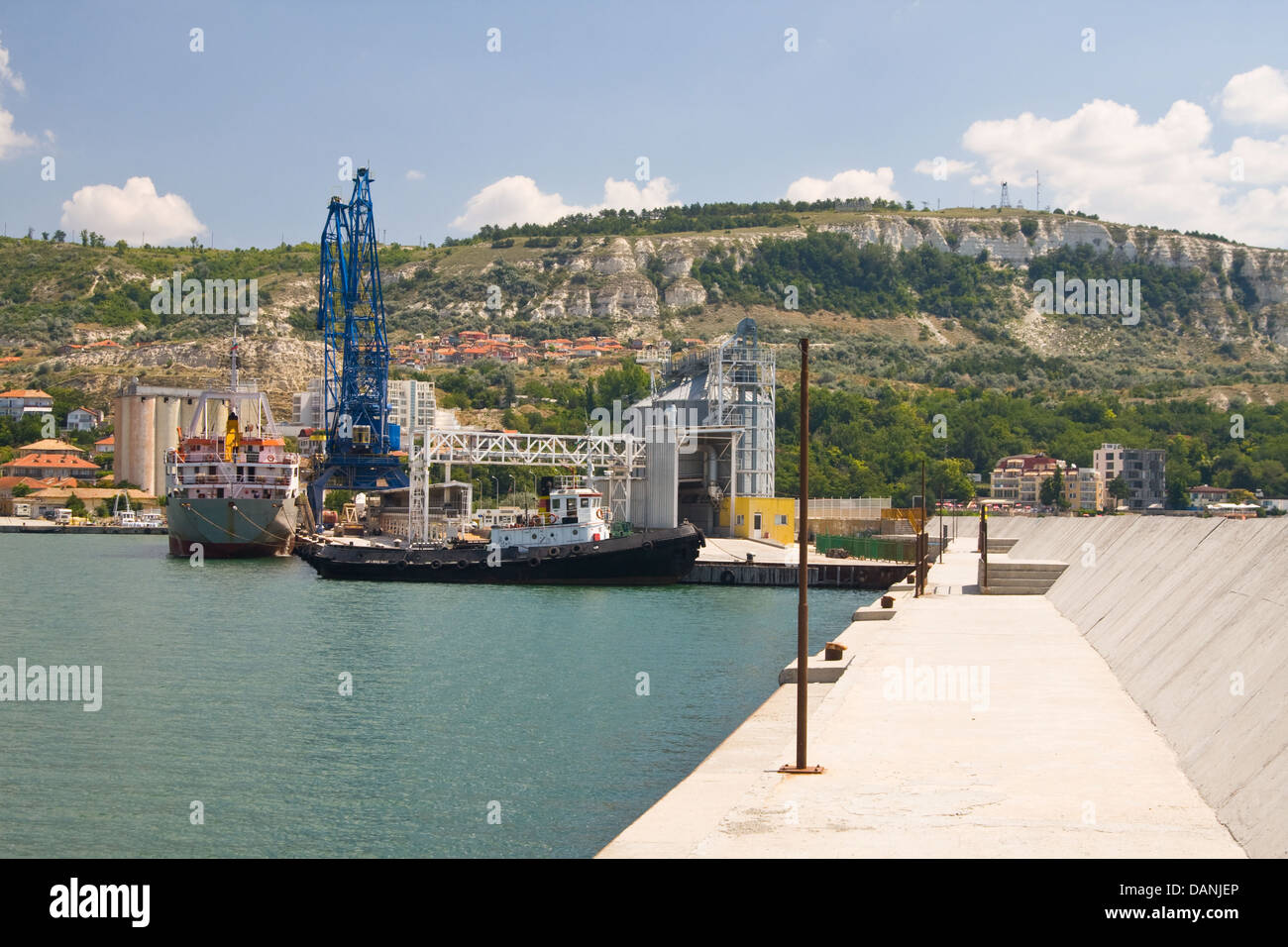 Container ship at the Port Balchik of Bulgaria Stock Photo - Alamy