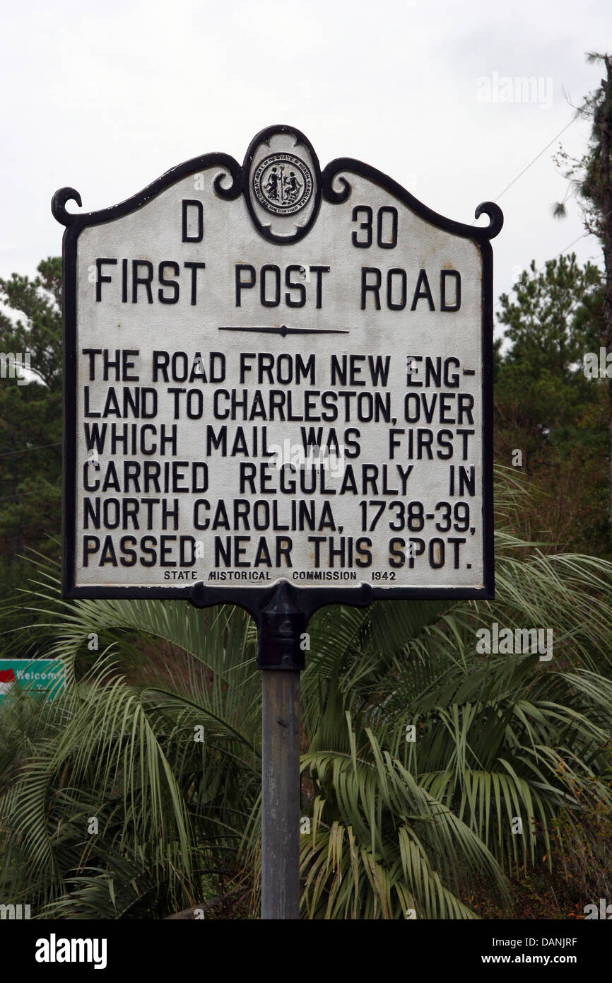 FIRST POST ROAD The road from New England to Charleston, over which ...