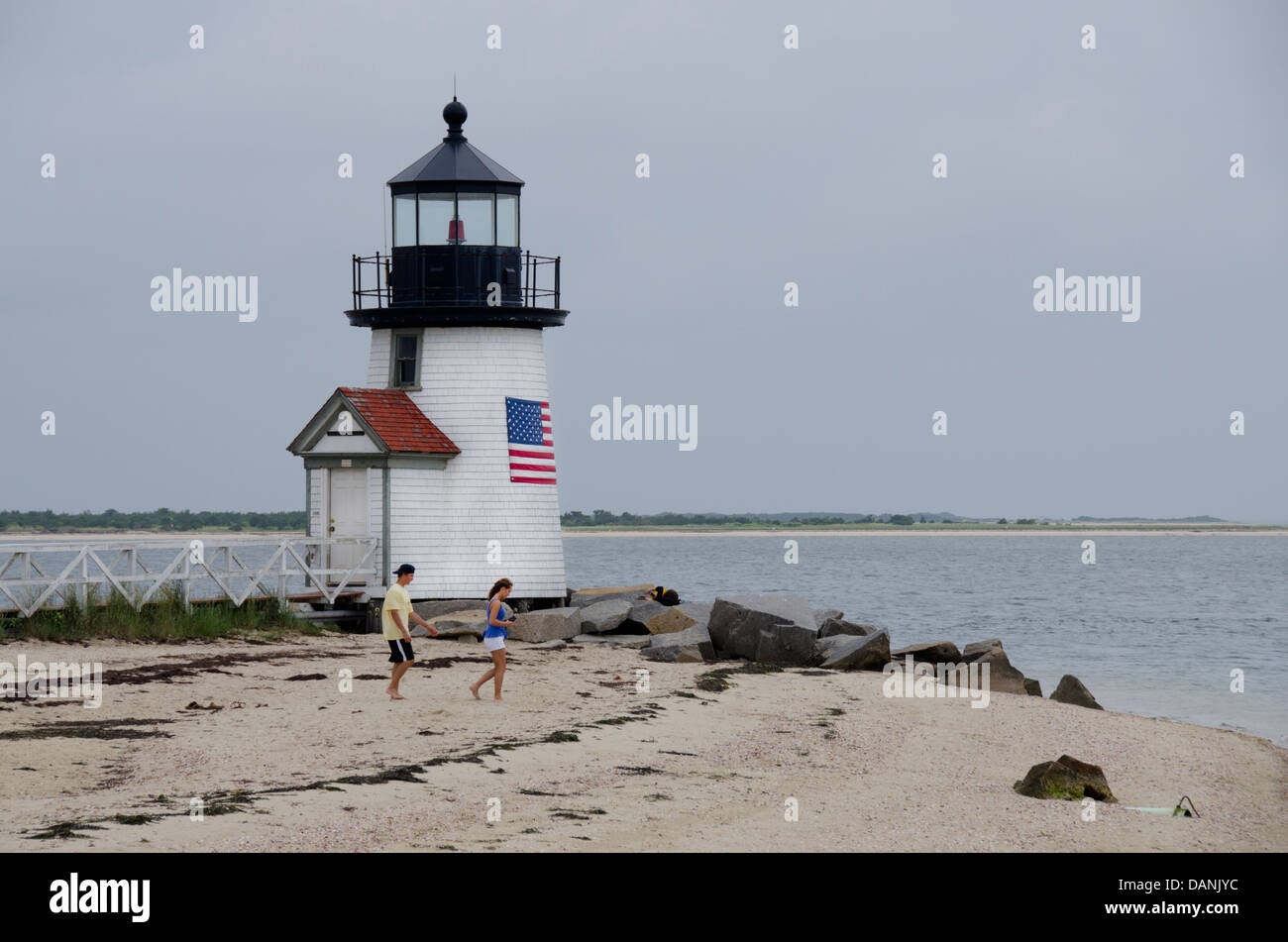 Massachusetts, Nantucket. Brant Point Lighthouse. Historic lighthouse ...