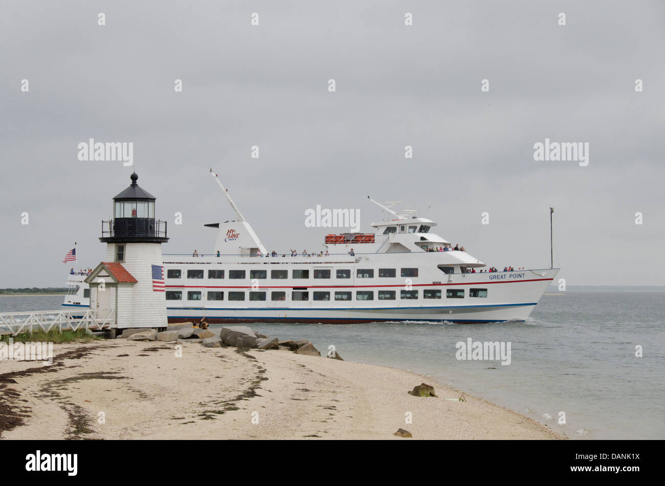 Massachusetts, Nantucket. Brant Point Lighthouse & Hy-Line Cruises ...