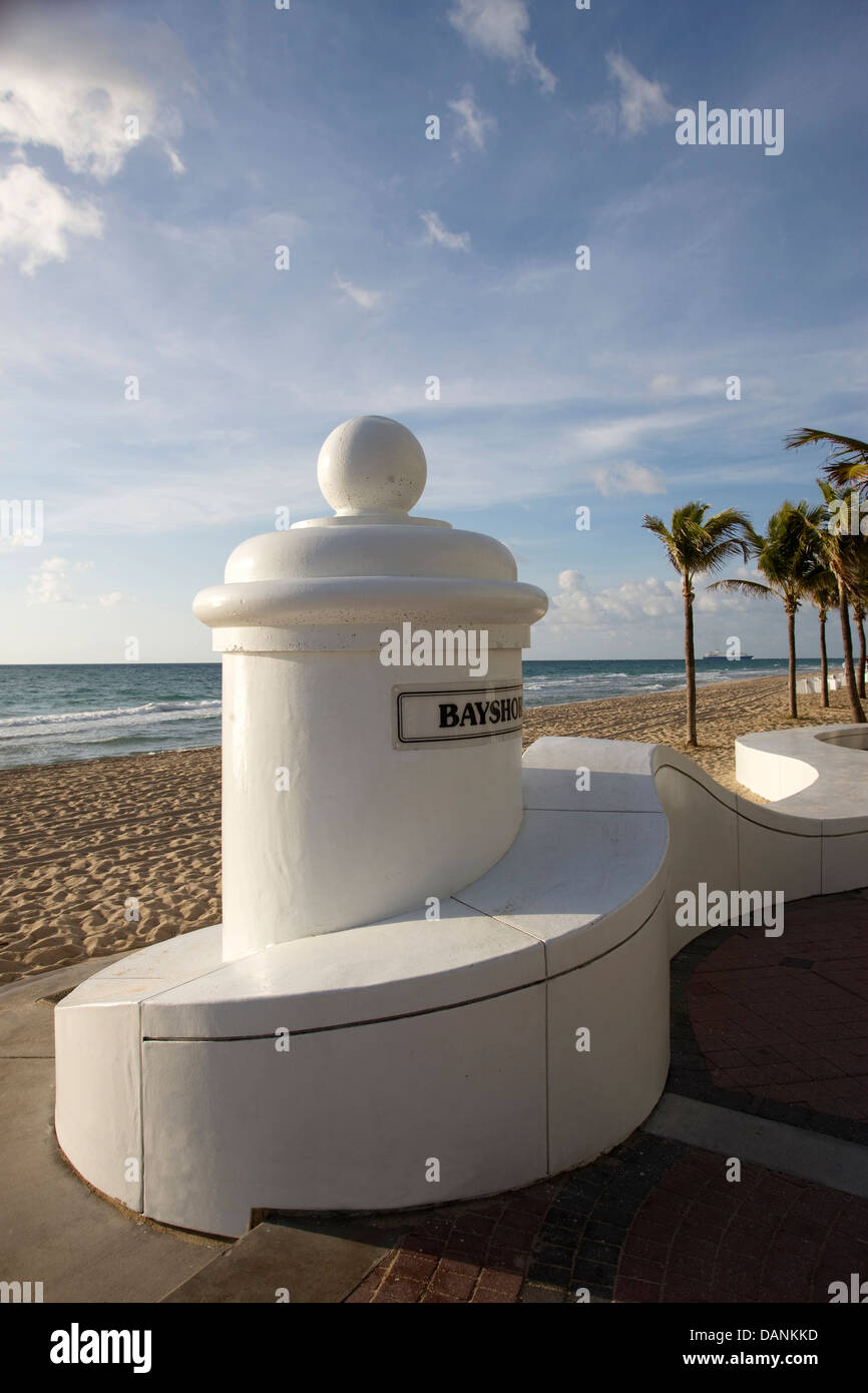 BAYSHORE STREET BEACH ENTRANCE WAVE WALL PROMENADE FORT LAUDERDALE ...
