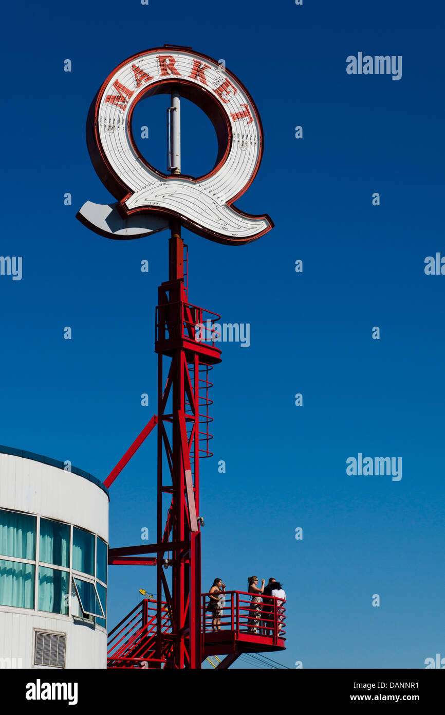 Big Q sign at Lonsdale Quay Market. North Vancouver, British Columbia ...
