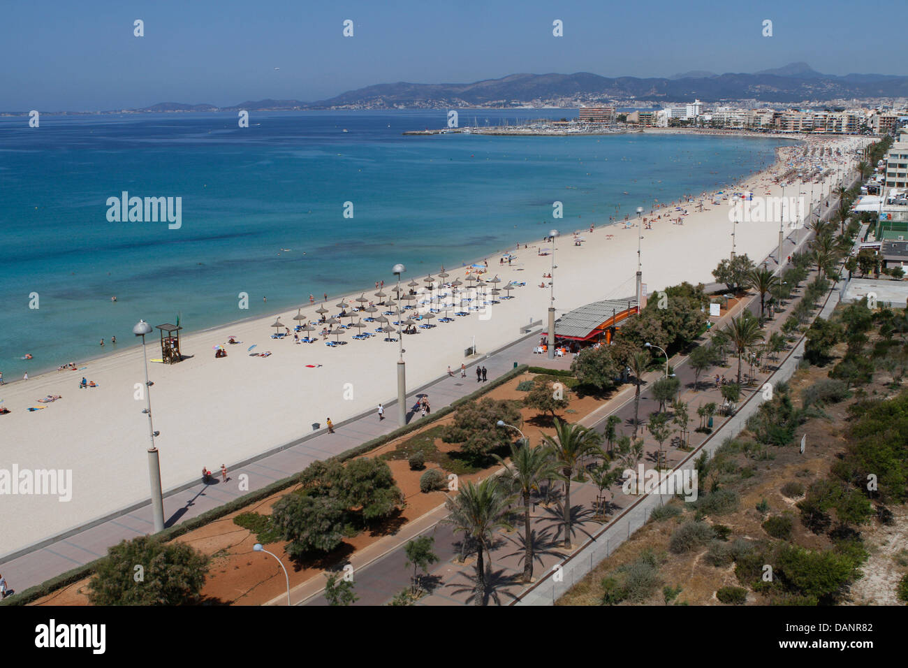 crowded beach, el arenal, majorca, Spain Stock Photo - Alamy