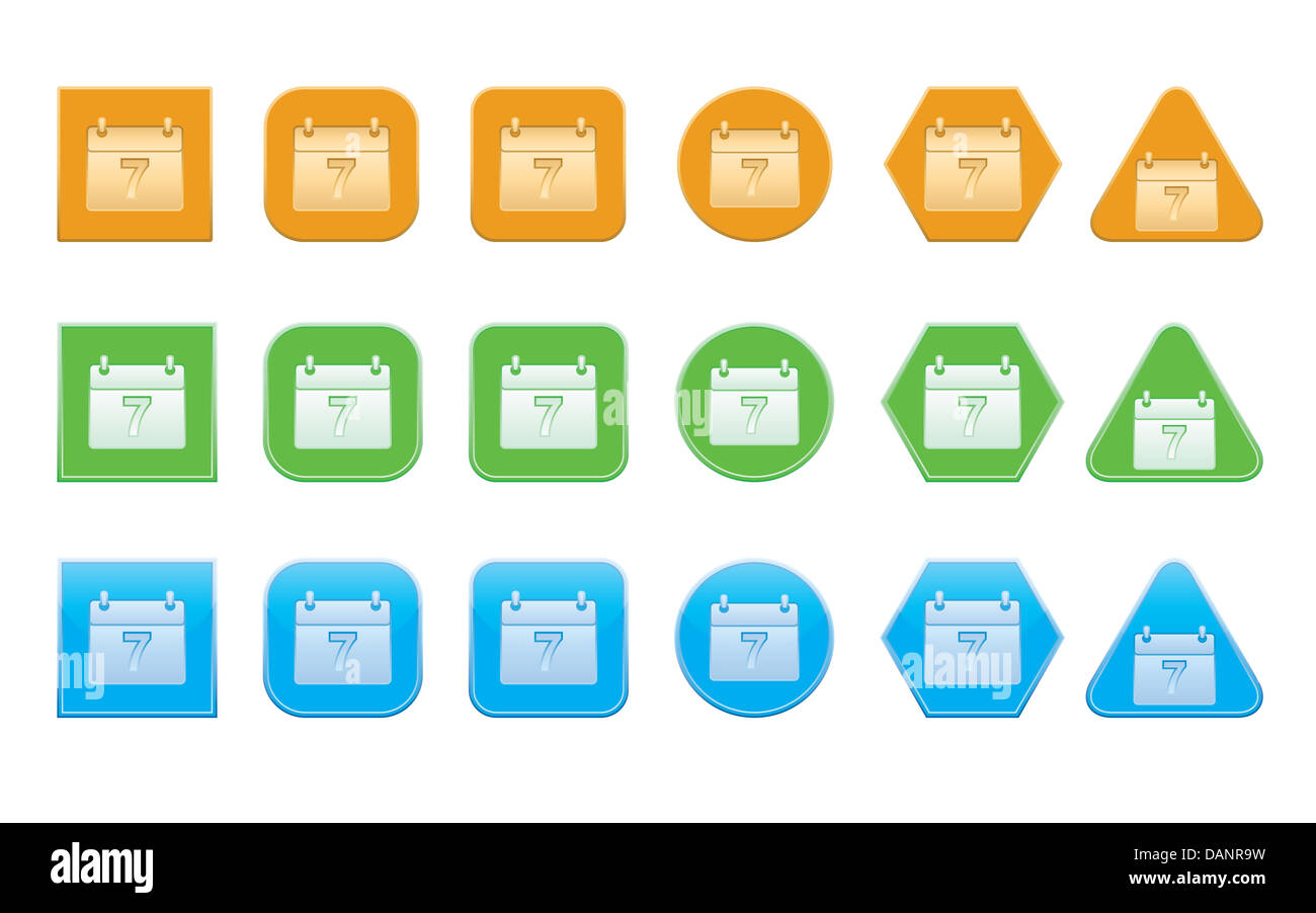 set of date icons of different shape Stock Photo - Alamy
