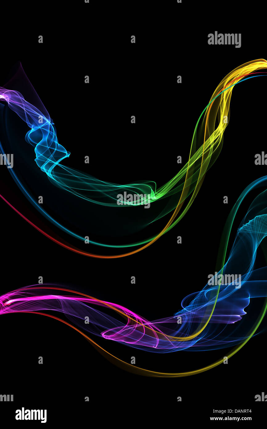 abstract colorful ribbon smoke Stock Photo - Alamy