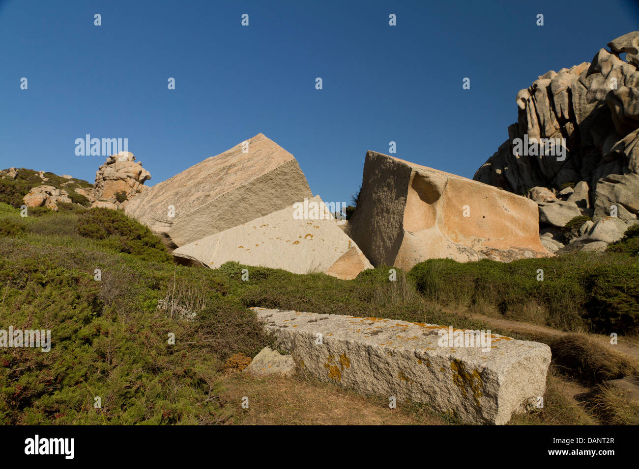 giant split granite rock Stock Photo - Alamy