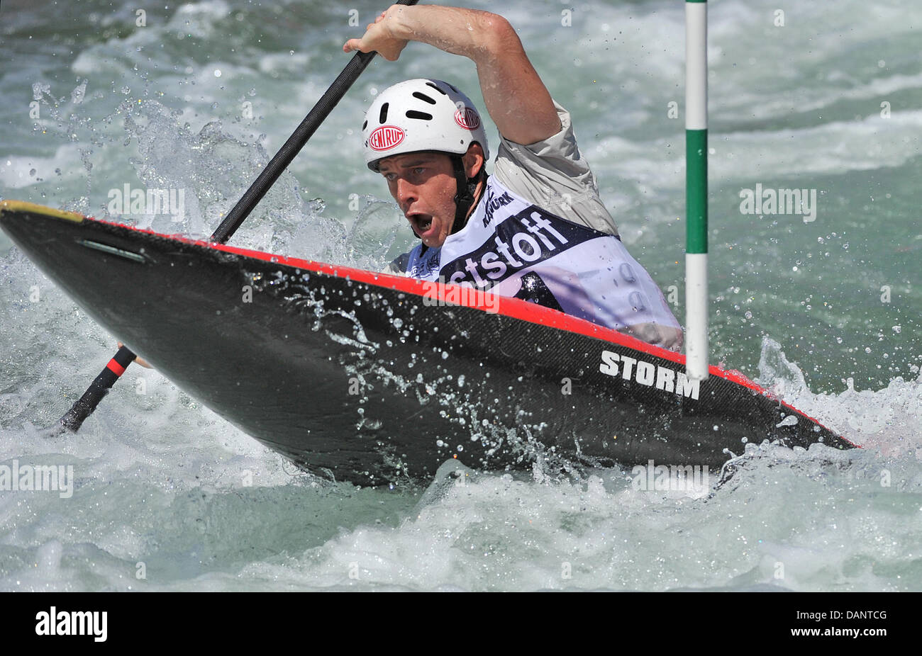 Polish canoeist Dariusz Popiela paddles in one-man kayak (K1) in third ...