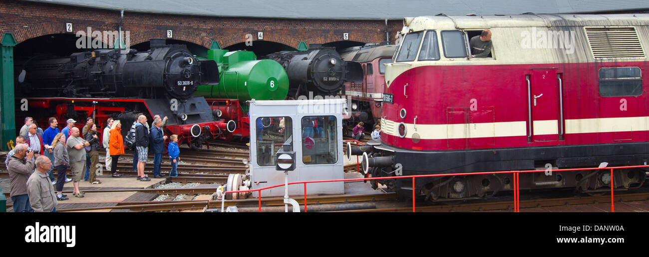 Different locomotives are exhibited during the railway festival in ...