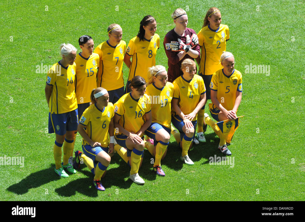 Sweden's players (top left to bottom right) Josefine Oqvist, Therese ...