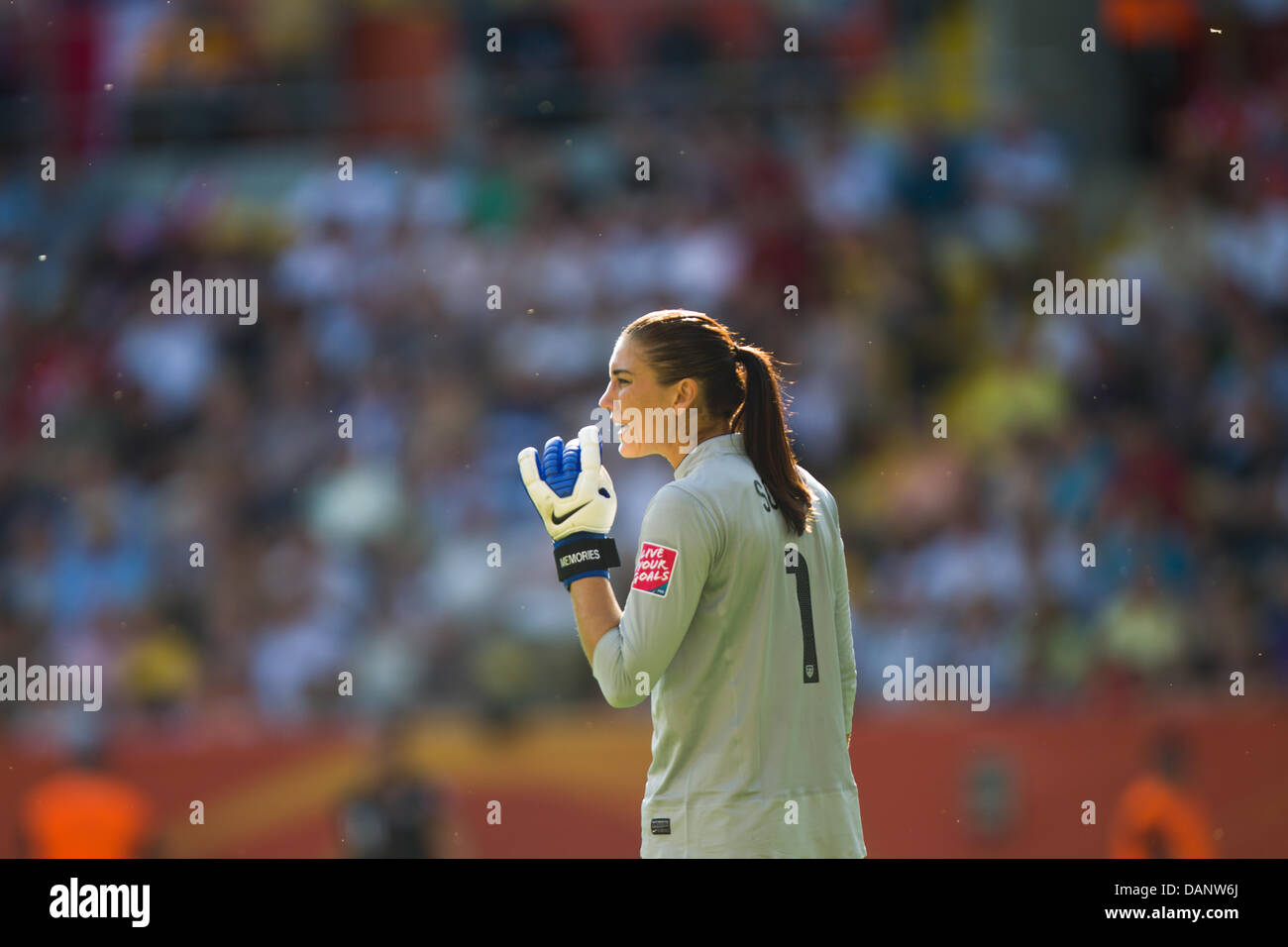 Goalkeeper Hope Solo of USA during the quarter-final soccer match of ...