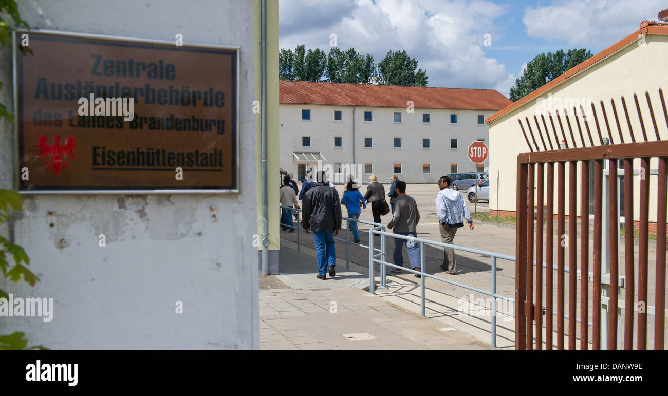 The entrance to the Aliens Authority is pictured in Eisenhuettenstadt ...
