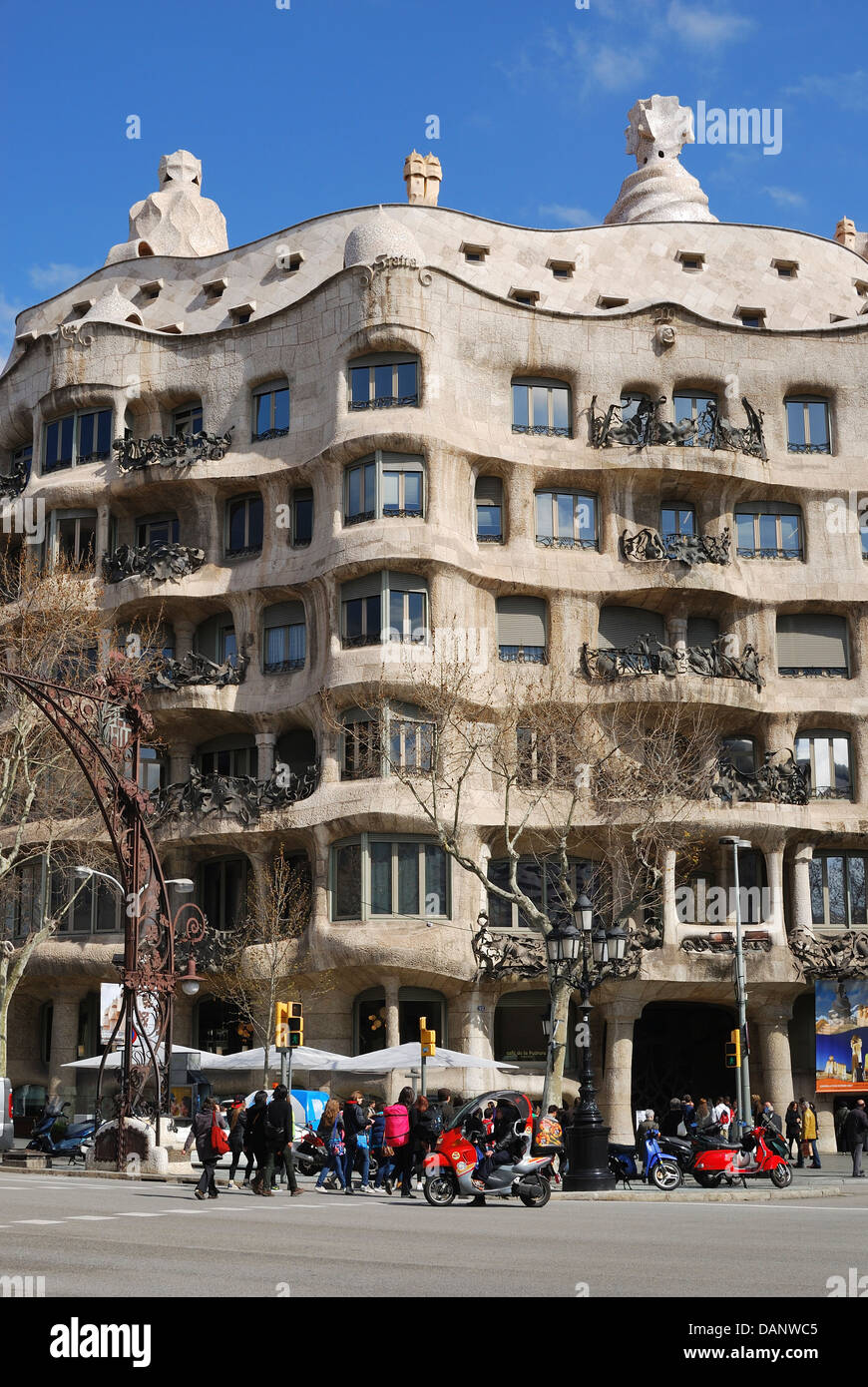 The Casa Mila or La Pedrera apartment building. Designed by Antoni ...