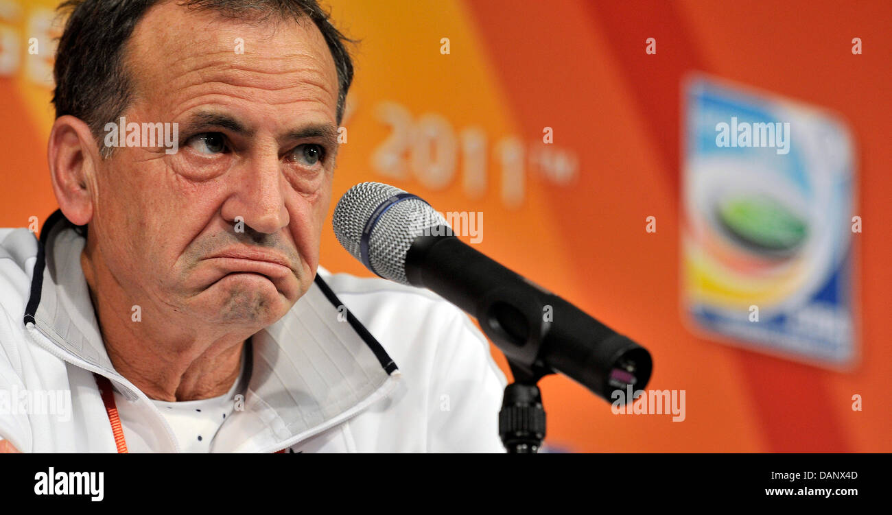 Headcoach Bruno Bini of France speaks during a press conference of the ...