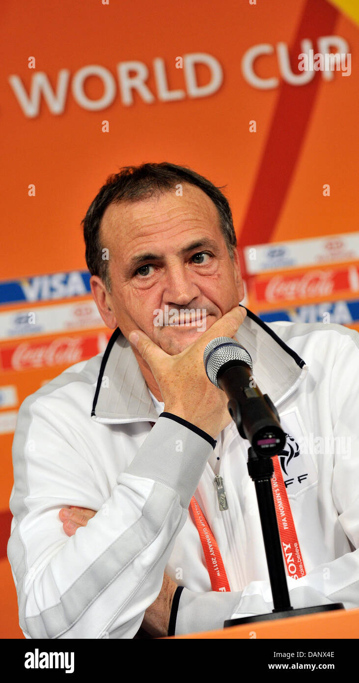 Headcoach Bruno Bini of France speaks during a press conference of the ...