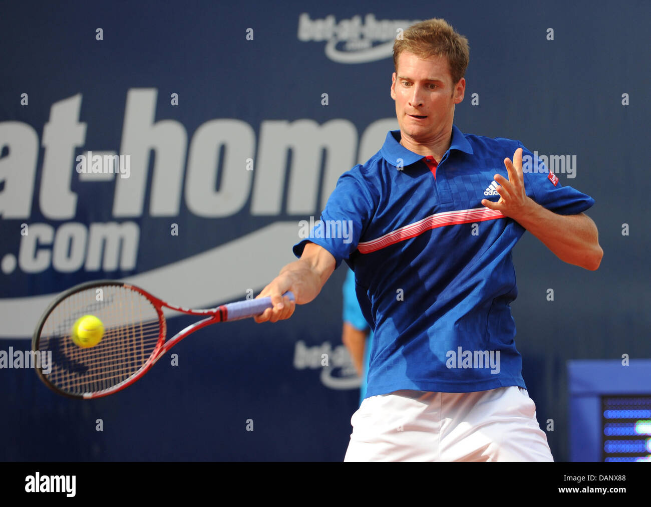 German tennis player Florian Mayer plays the ball during his ATP ...