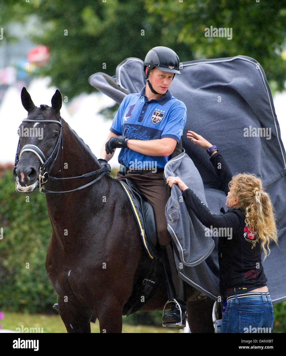 The German dressage rider Alexander Matthias Rath sits on his horse ...