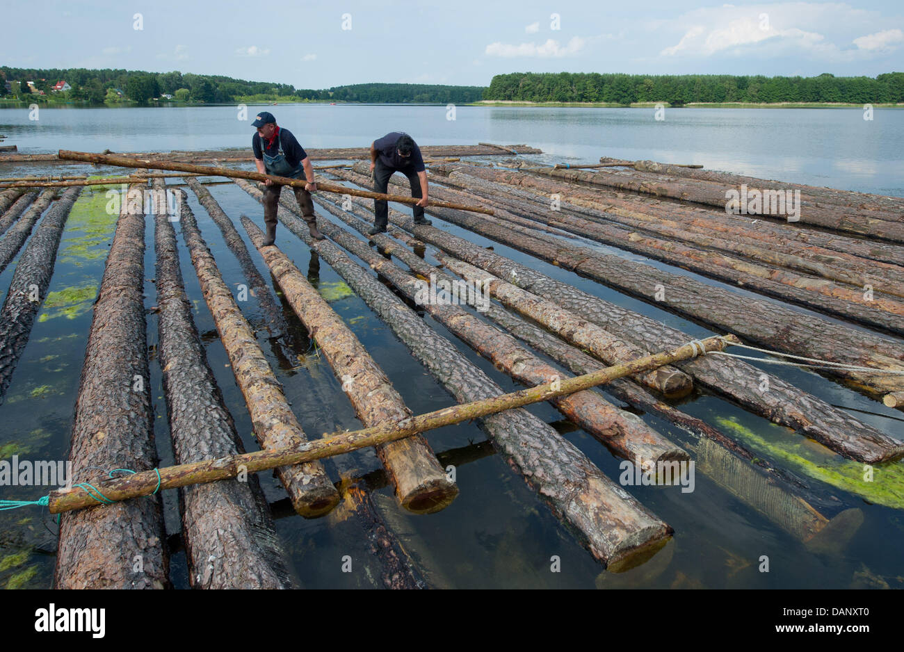 A member of the rafting association builds a 1,200 square meter large ...