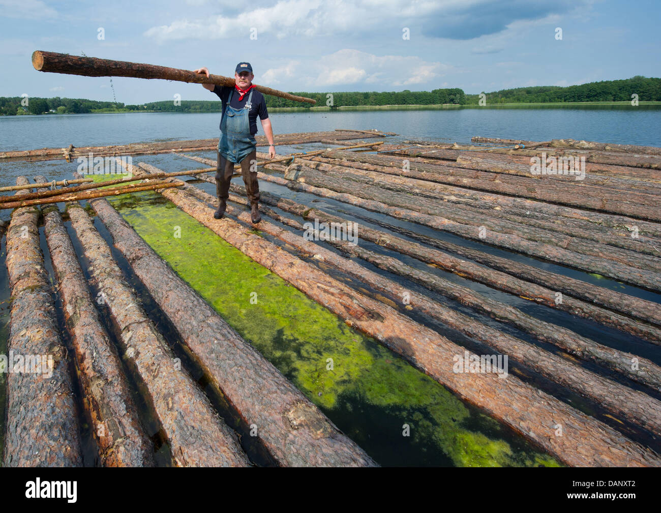 A member of the rafting association builds a 1,200 square meter large ...