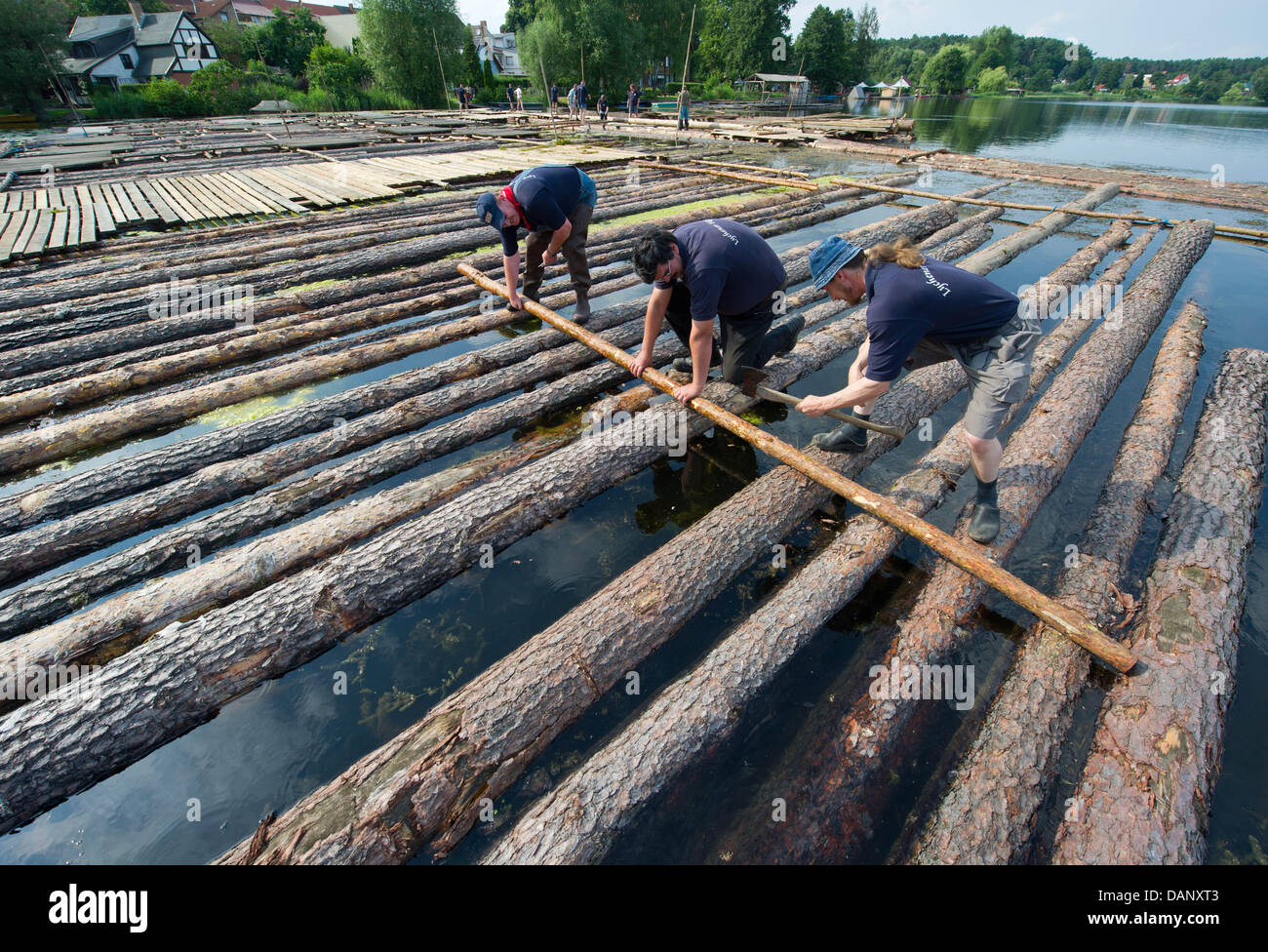 Members of the rafting association build a 1,200 square meter large ...
