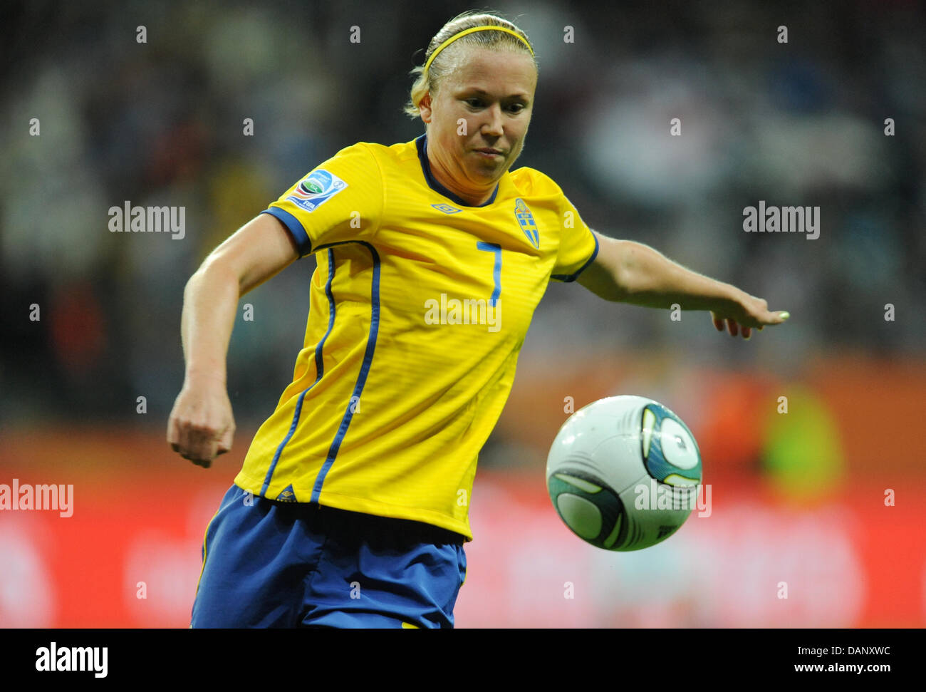 Sweden's Sara Larsson in action during the semi-final soccer match of ...